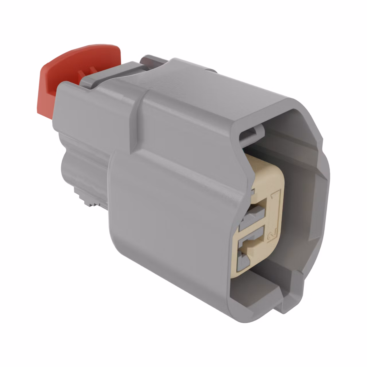 MX150 Cable-Sealed Female Connector Assembly, Single Row, 2 Circuits, Keying Option B, with Connector Position Assurance, Light Gray for sale