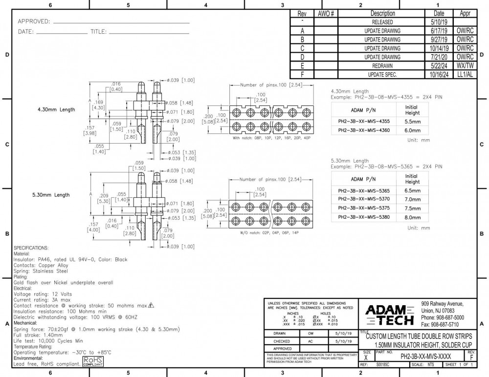 ADAM TECH PH2-3B-XX-MVS solder-cup connector drawing preview