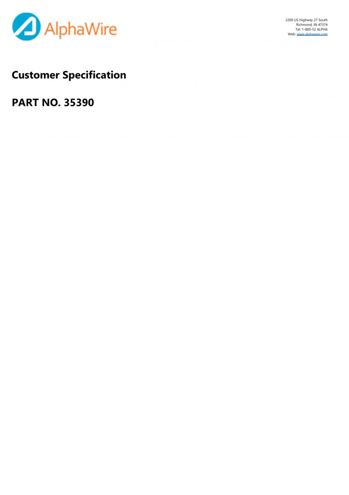 Alpha Wire 35390 document preview, page 1