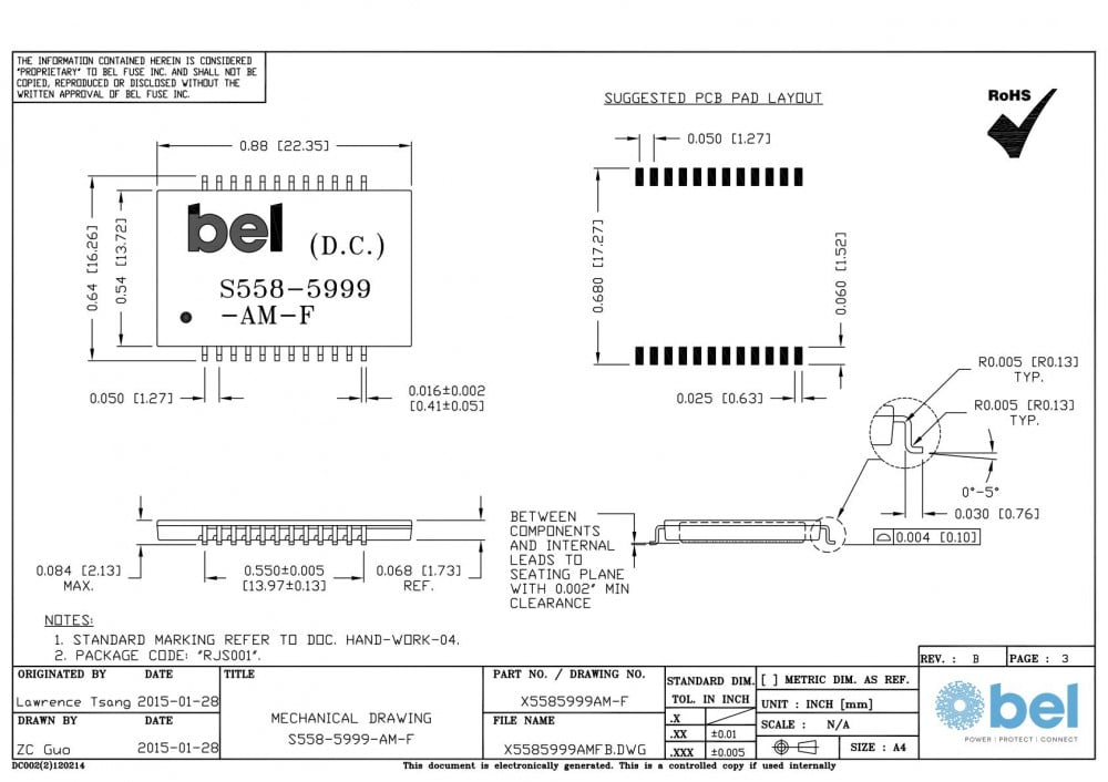 S558-5999-AM-F mechanical drawing
