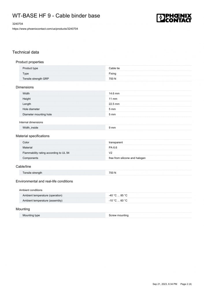 Phoenix Contact 3240704 technical document page 2