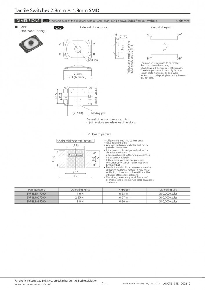 PANASONIC EVPBL catalog page 3