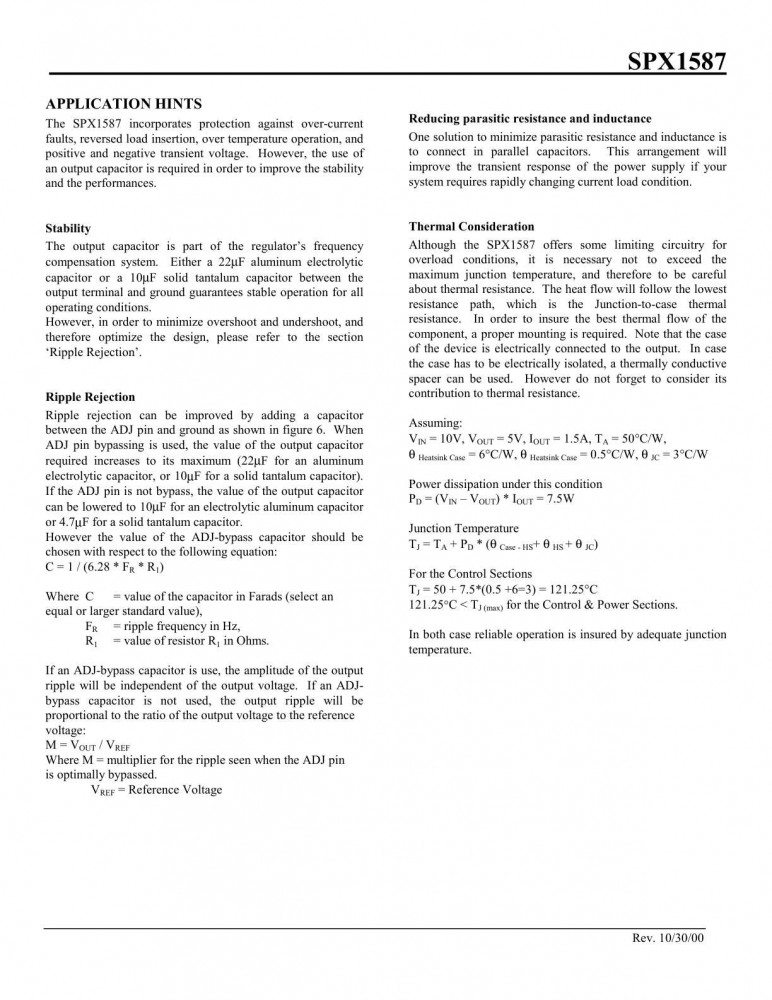 SPX1587 datasheet page 3