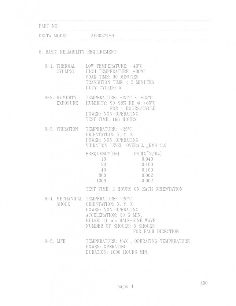 AFB0824SH-R00 technical document page 4
