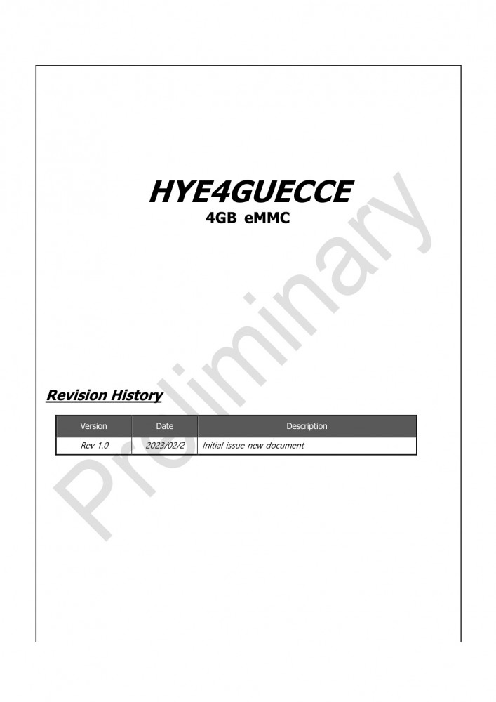 HYE4GUECCE datasheet page 1
