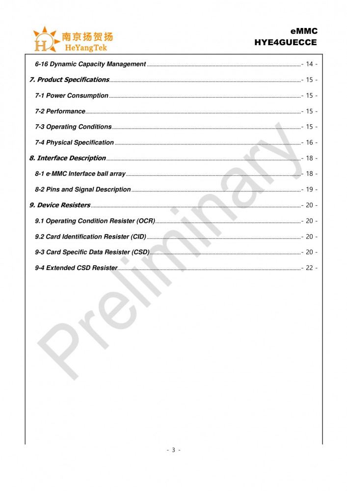 HYE4GUECCE datasheet page 3