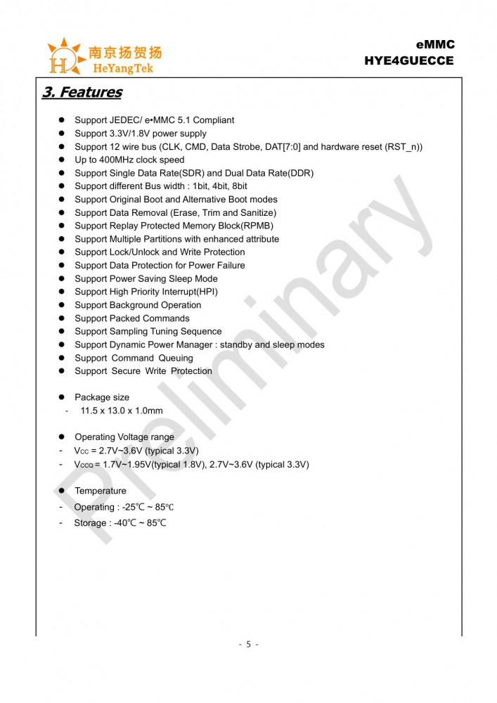 HYE4GUECCE datasheet page 5