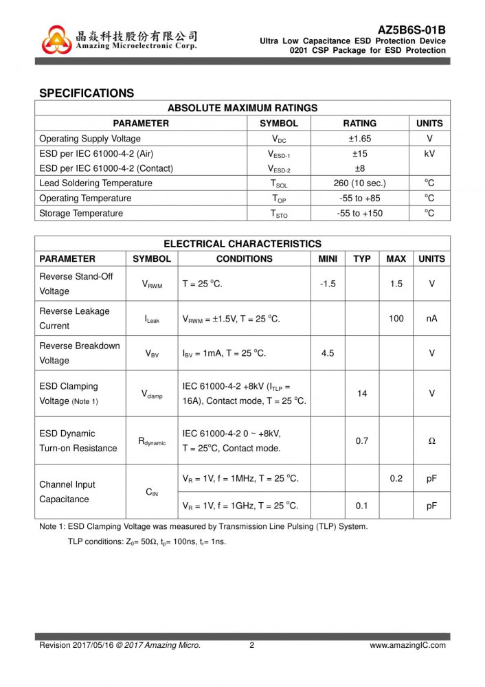 AZ5B6S-01B datasheet page 2