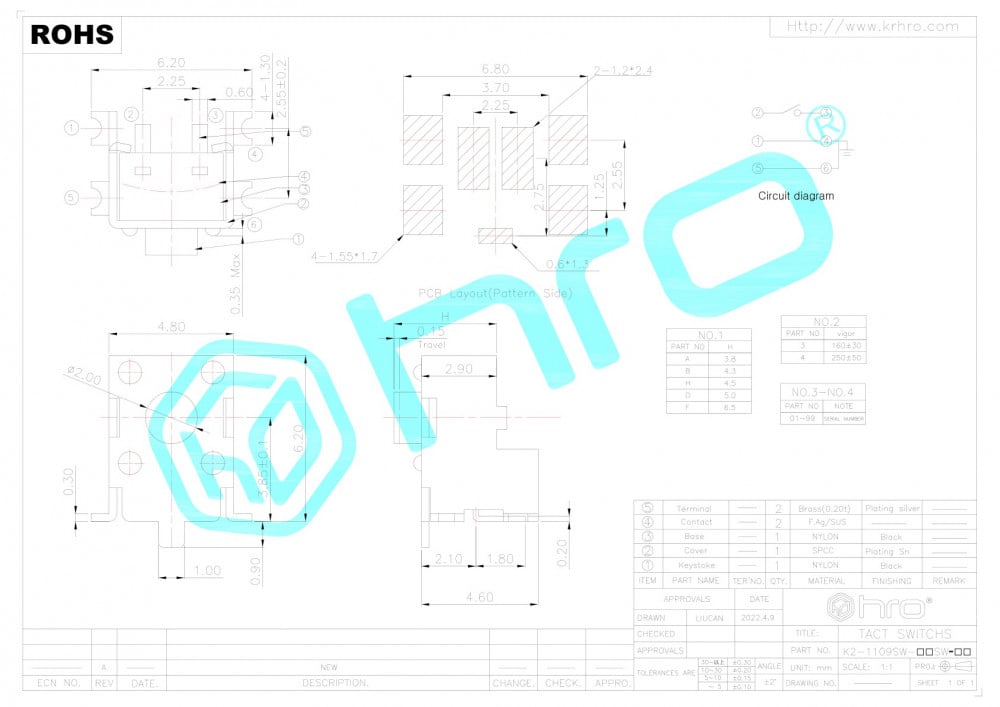 K2-1109SW-A4SW-04 technical drawing