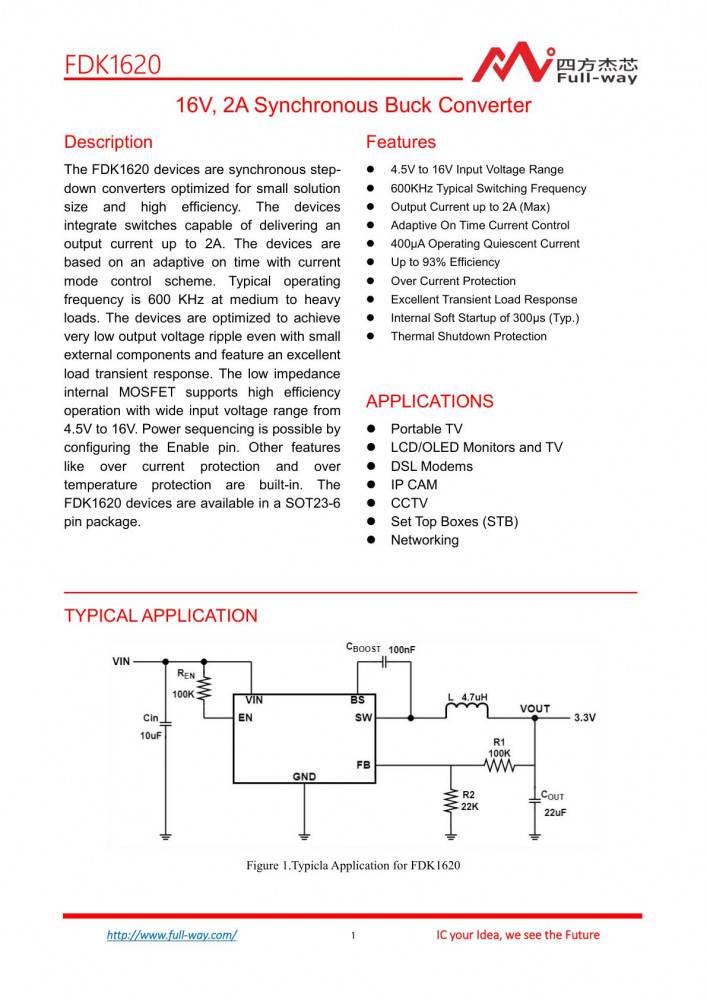 FDK1620 datasheet page 1