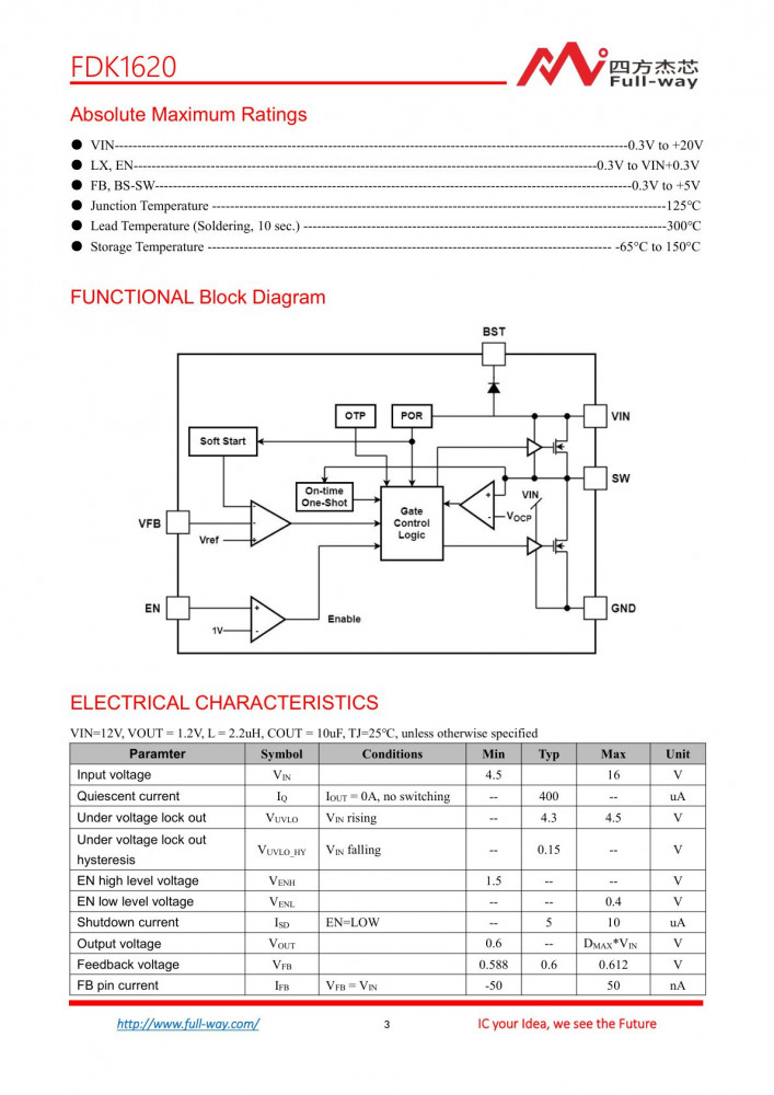 FDK1620 datasheet page 3