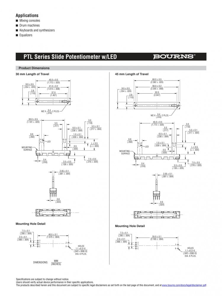 BOURNS PTL series datasheet page 2