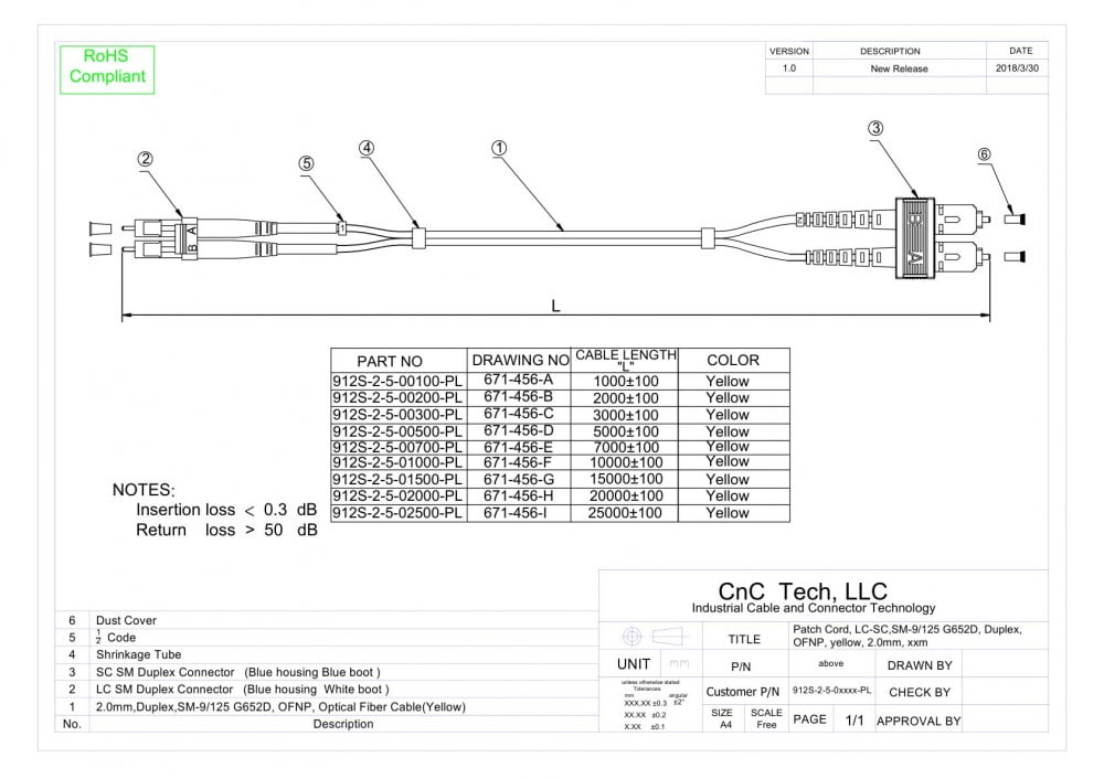 CNC Tech 912S-2-5-00700-PL product drawing