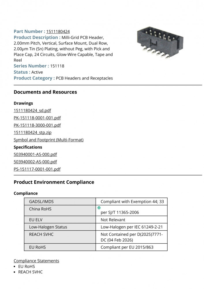 Molex Milli-Grid specification page 1