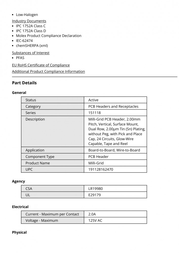 Molex Milli-Grid specification page 2
