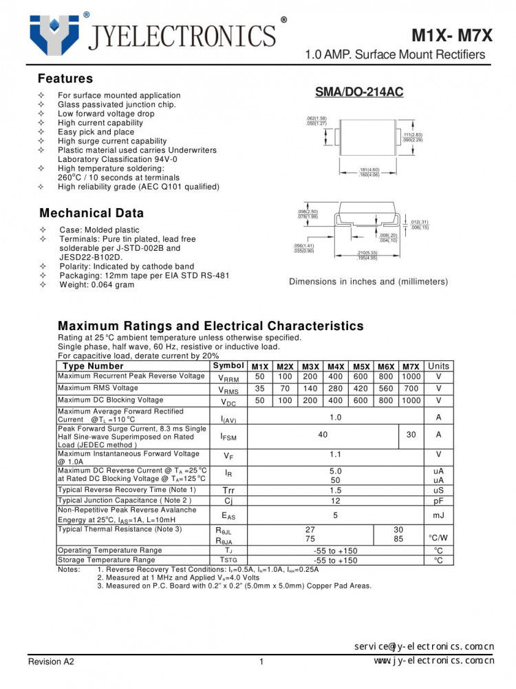 JingYang M7X datasheet page 1