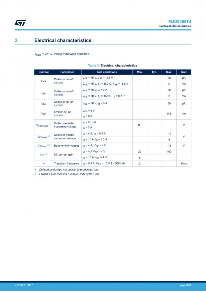 MJD3055T4 datasheet page 3