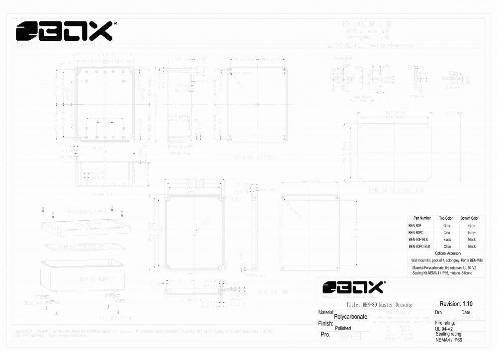 BEN-80 product technical drawing image