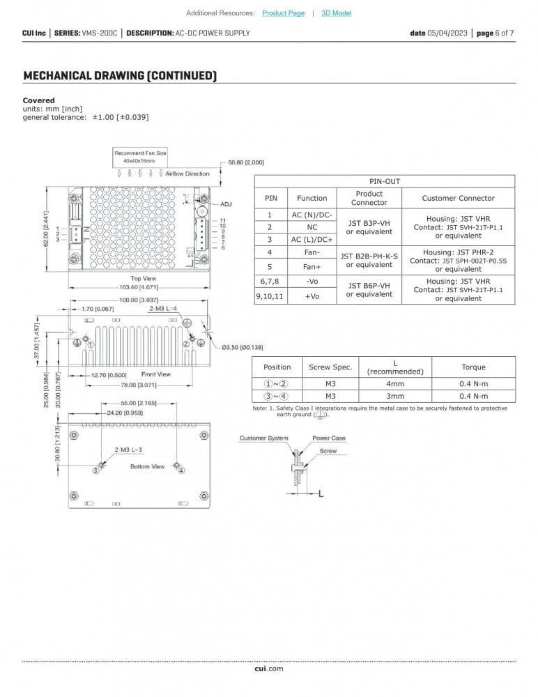 VMS-200C datasheet page 6