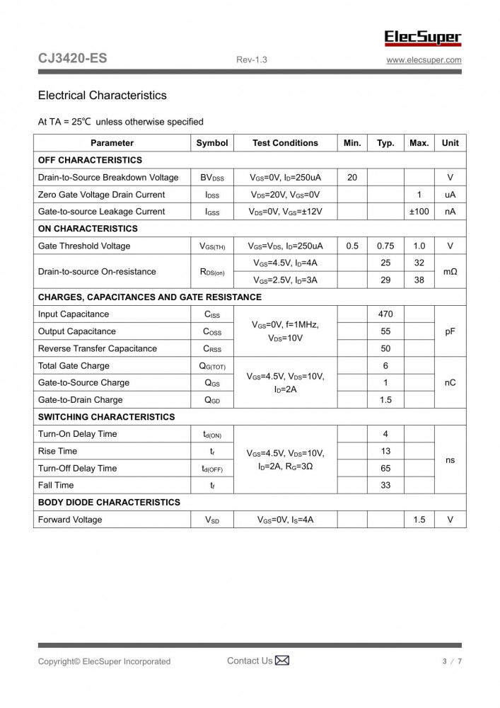 CJ3420-ES datasheet page 3