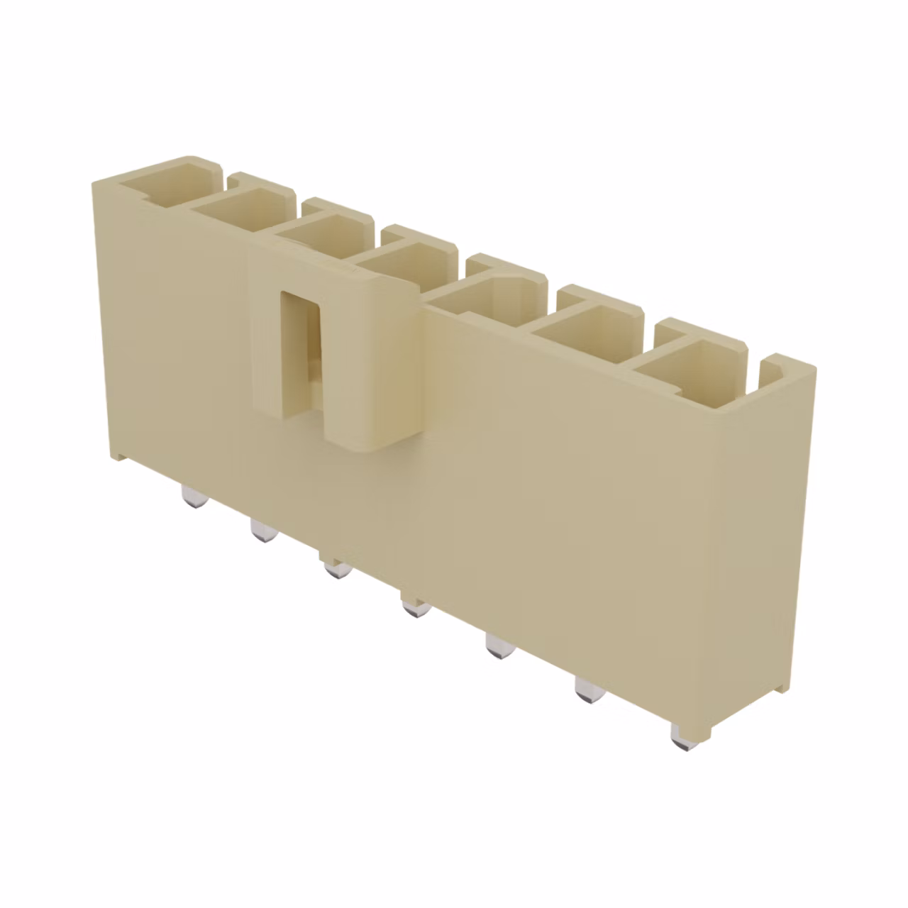 Mega-Fit ColorLock Vertical Header, 5.70mm Pitch, Single Row, 7 Circuits, Matte Tin (Sn) Plating, Glow-Wire Capable, Tray, Natural for sale