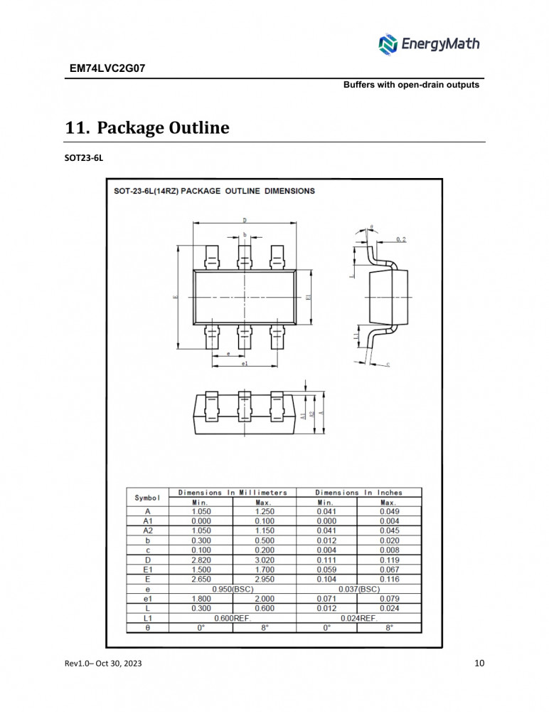 EM74LVC2G07GV datasheet page 10