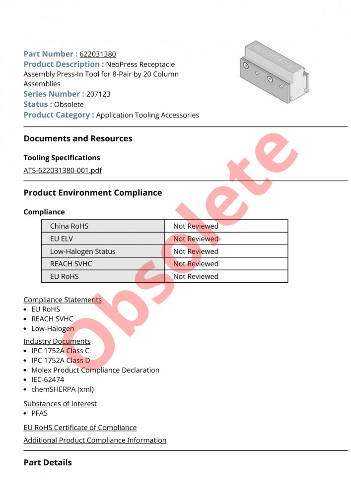 622031380 tooling specification preview, page 1