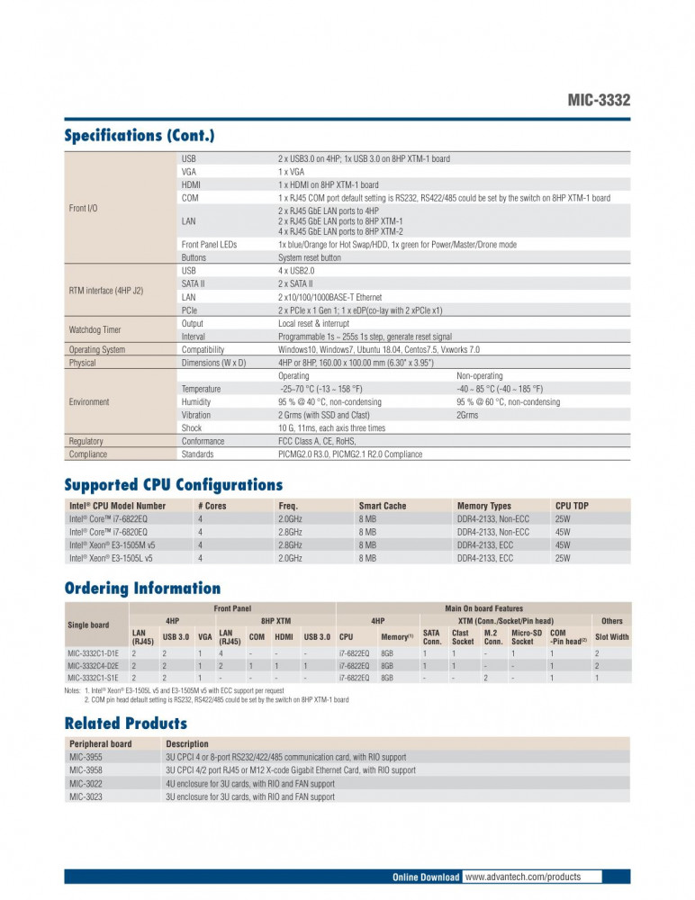 MIC-3332 technical document page 2