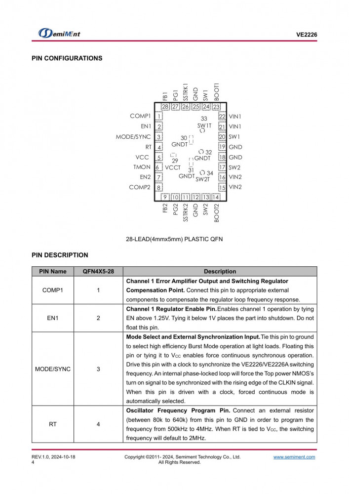 VE2226 datasheet page 4