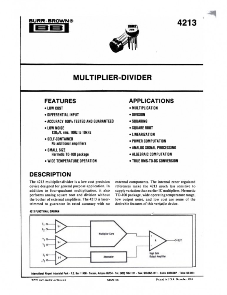 4213SM datasheet page 1