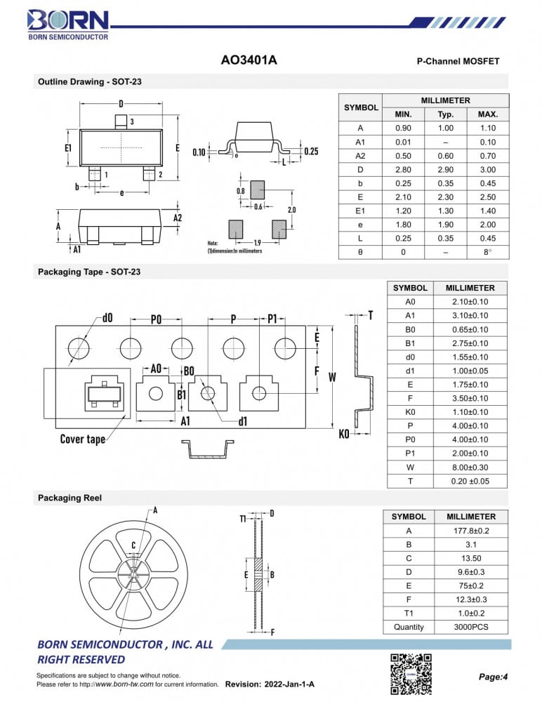 AO3401A datasheet page 4