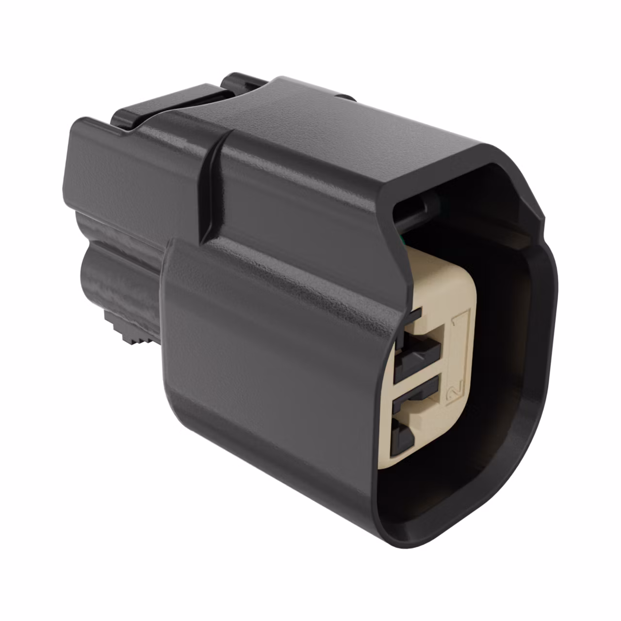 MX150 Cable-Sealed Female Connector Assembly, Single Row, 2 Circuits, Severe Vibration Housing with Keying Option C, Black for sale