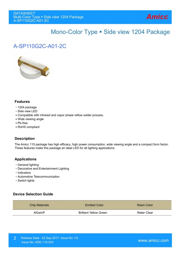 A-SP110G2C-A01-2C datasheet page 2