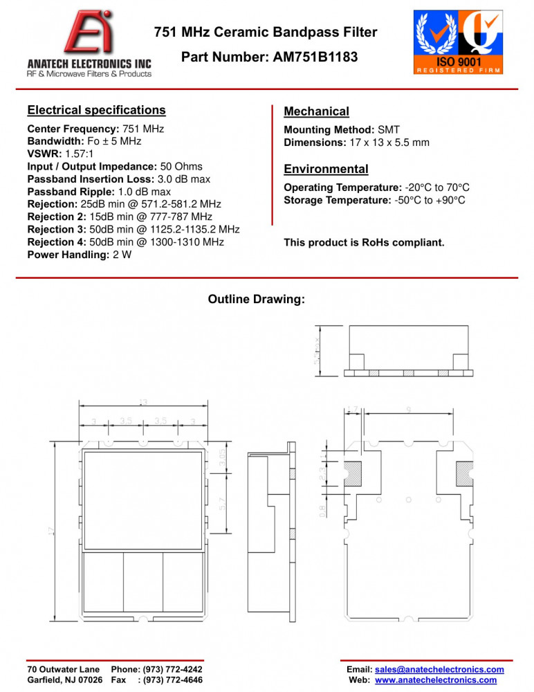 AM751B1183 technical document page 1