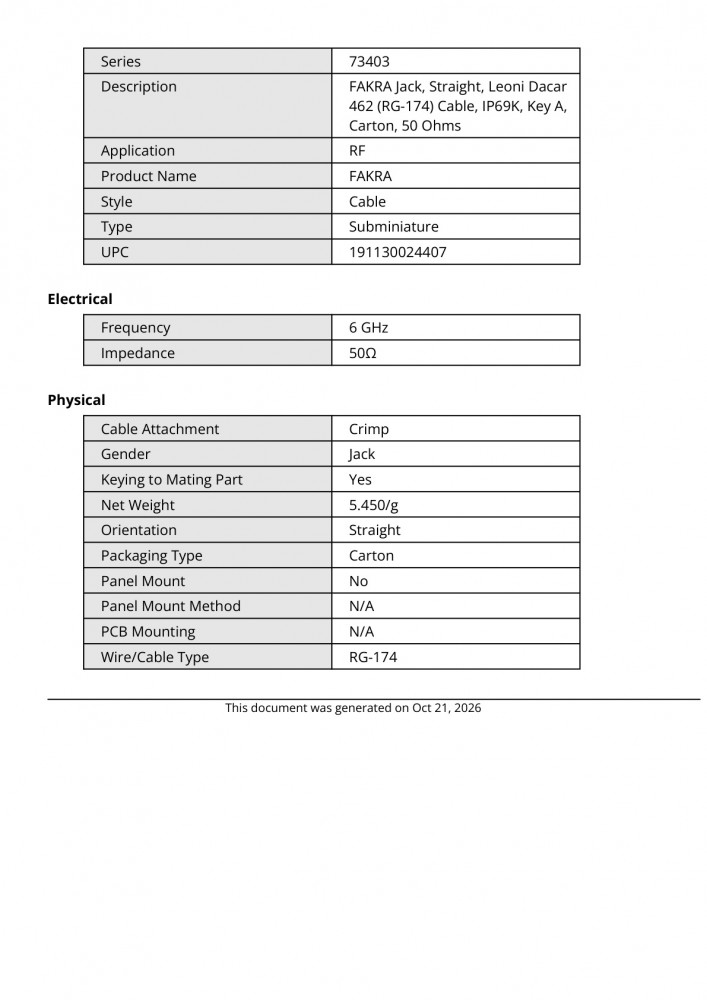 MOLEX 734030430 technical document preview, page 2