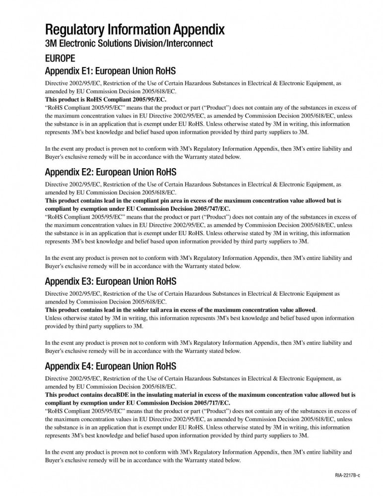 3M 10226-1A10PE regulatory information