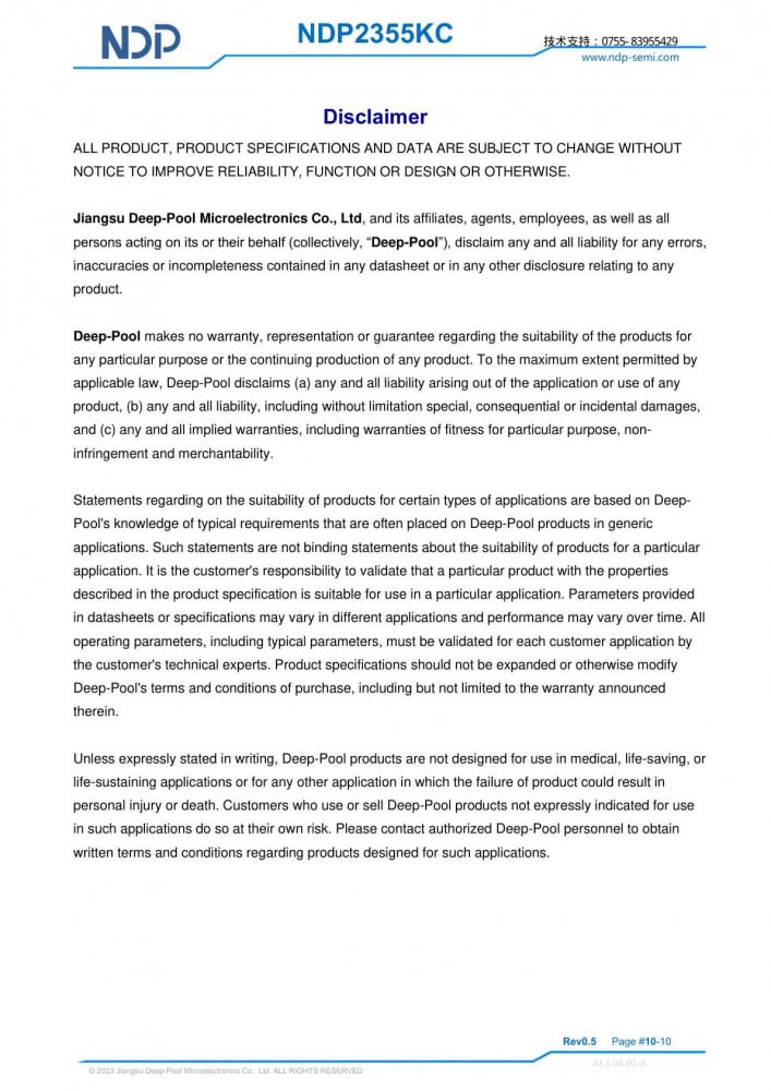 NDP2355KC datasheet page 10
