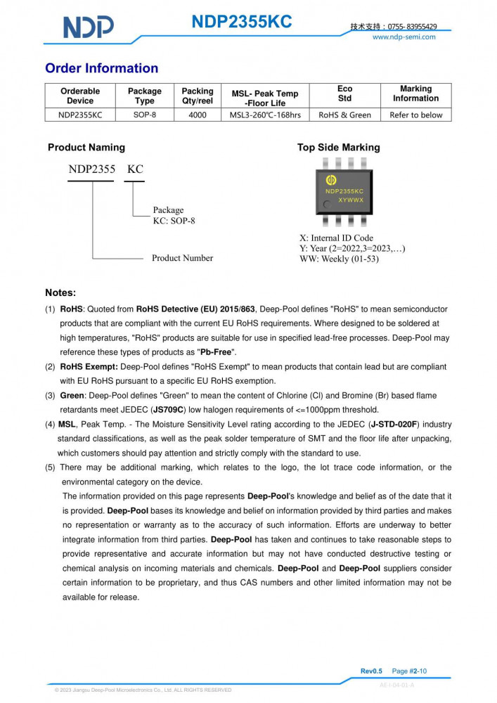 NDP2355KC datasheet page 2