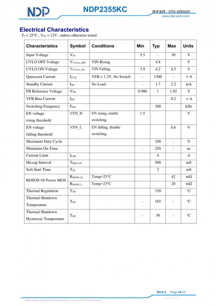 NDP2355KC datasheet page 4