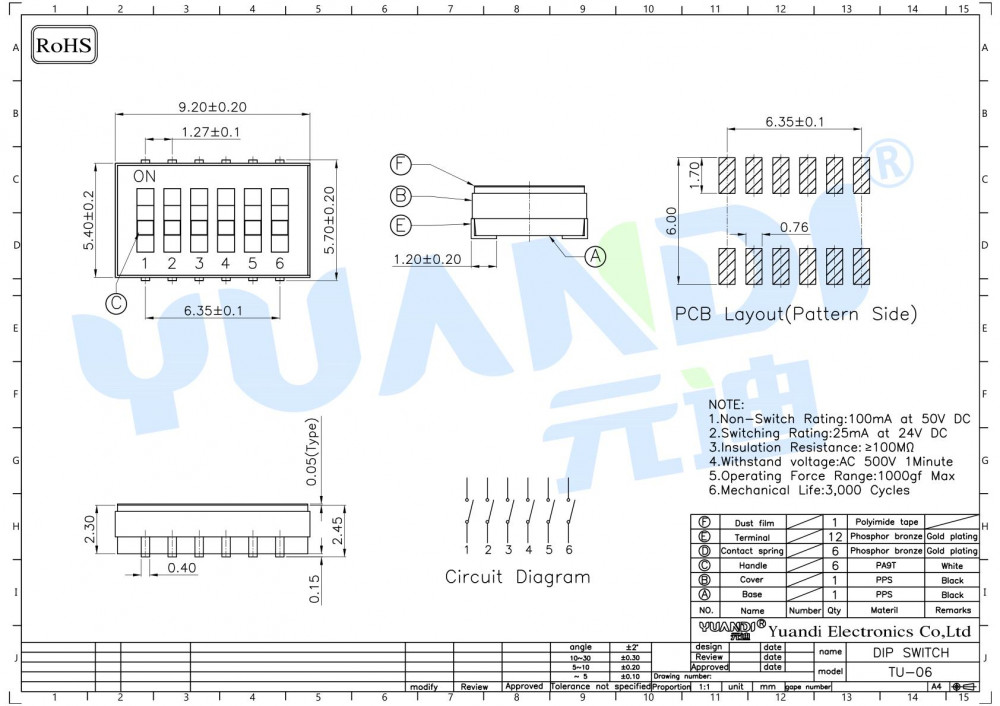 YUANDI TU-06 technical document