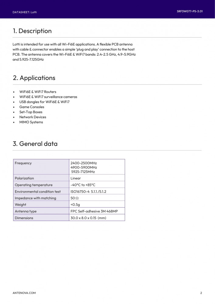 Lotti SRF3W077 datasheet page 2