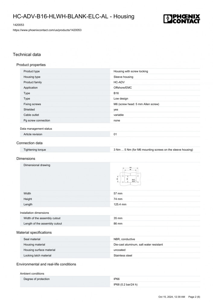 Phoenix Contact 1420053 technical document page 2