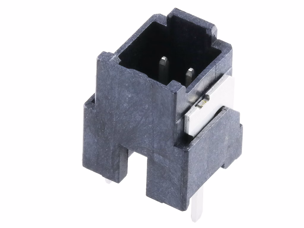 Micro-One Wire-to-Board Header, Vertical, 2.00mm Pitch, Single Row, Glow-Wire Capable, Through Hole, 4 Circuits, Tin-Bismuth Plating, Black, with Potting Capability