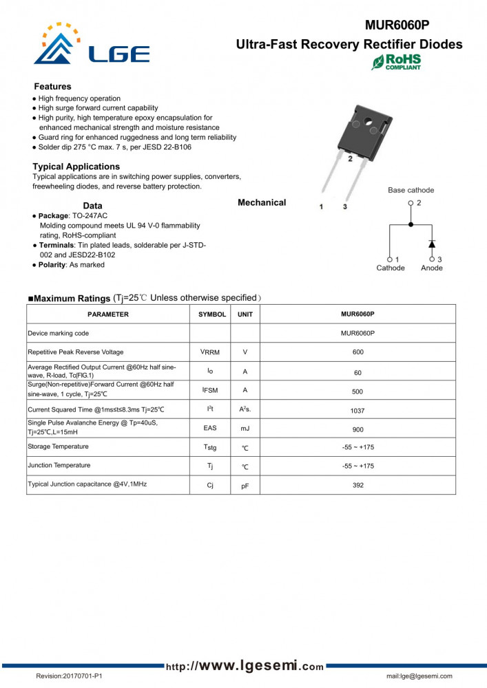 MUR6060P datasheet page 1
