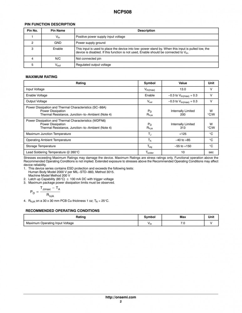 NCP508 technical document page 2
