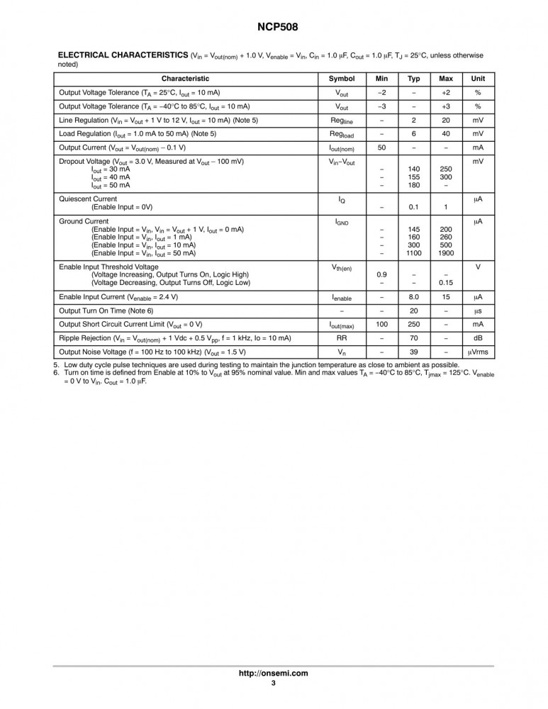 NCP508 technical document page 3