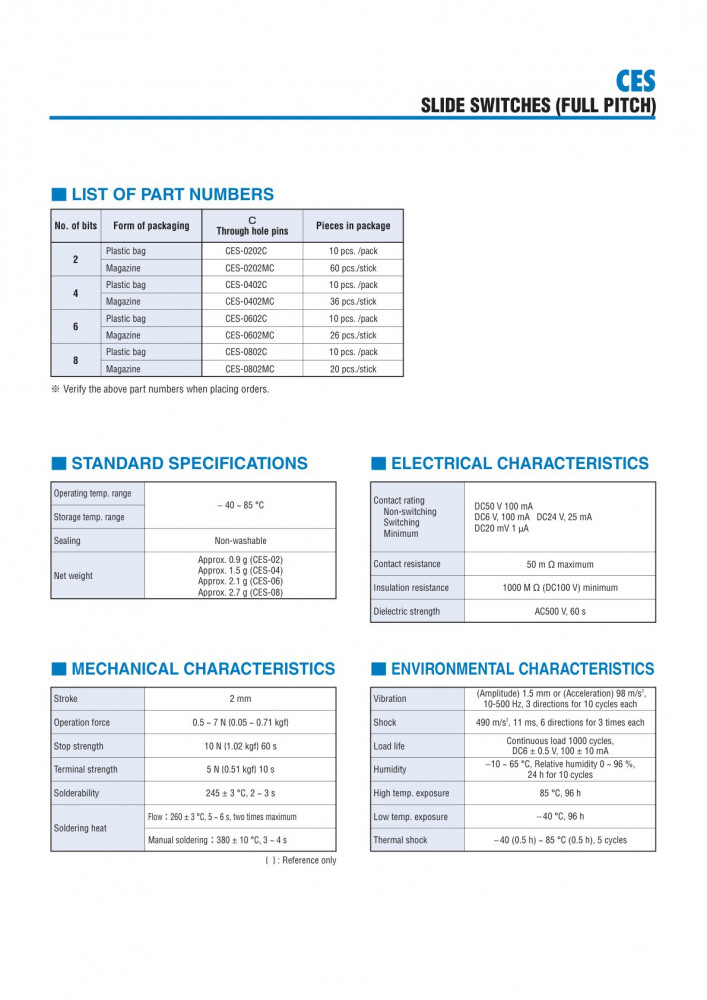 Nidec CES-0202MC datasheet page 2