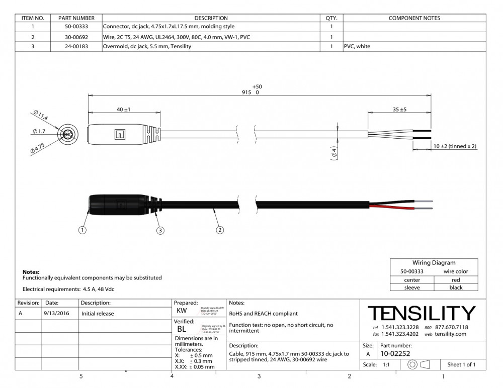 Tensility International 10-02252 product drawing