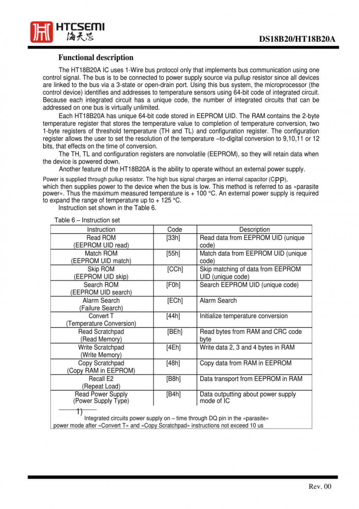 HT18B20ARTZ datasheet page 6