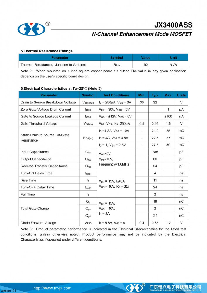 JX3400ASS datasheet page 2